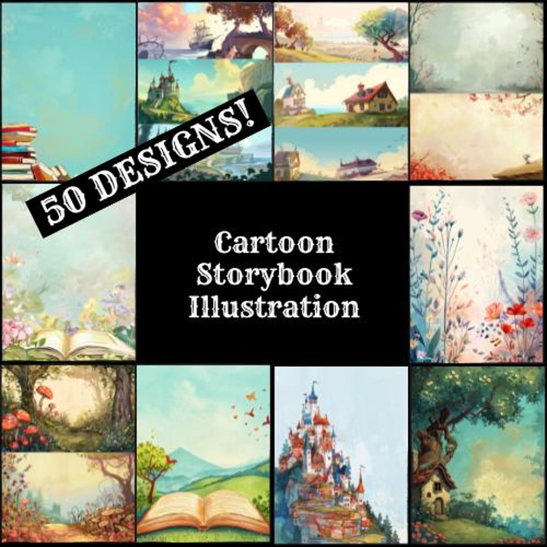 Cartoon Storybook Illustration Paper: Vintage Journal Inserts (PNG ...