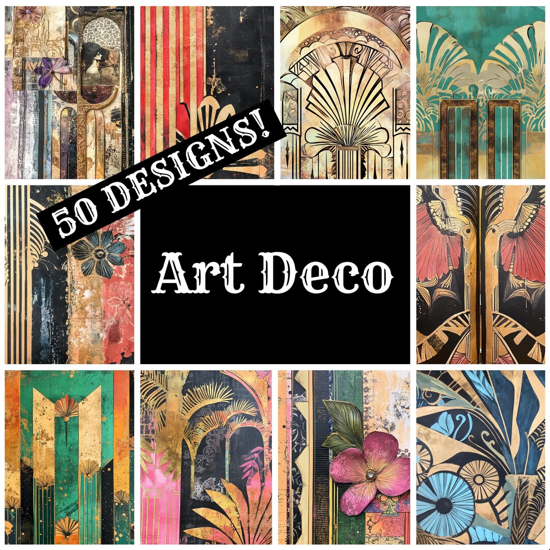 Art Deco Journal Paper, Art Deco Printable Paper, Vintage Journal Supplies, Journal Inserts - Etsy