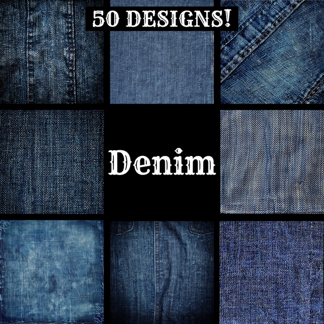 Denim Digital Paper: Vintage Blue Textures, Scrapbook Journal (PNG, 12x12, 16x16) (digital ...