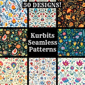 Kurbits Seamless Digital Paper, Printable Scrapbook Paper Seamless ...