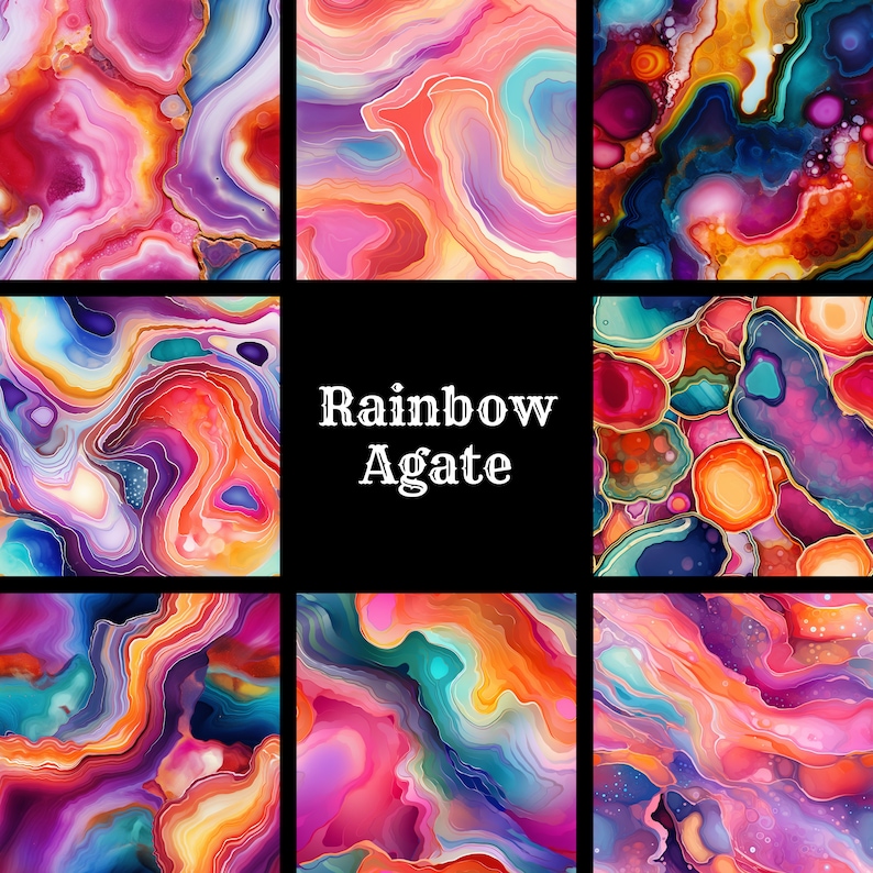 Colorful Agate Seamless Digital Paper for Scrapbooking and Home Decor ...
