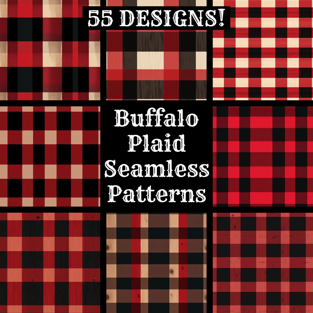 Buffalo Plaid Seamless Digital Paper, Printable Scrapbook Paper ...