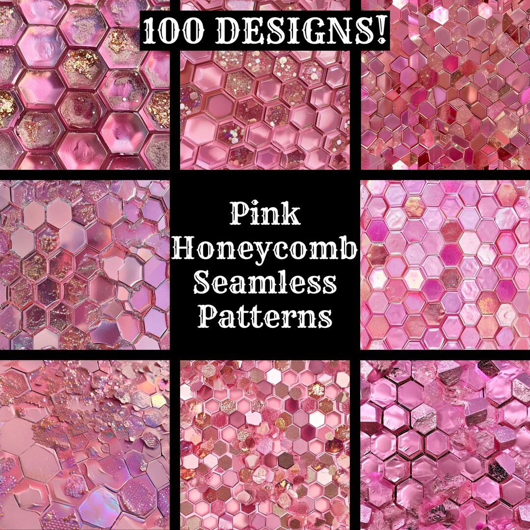 Pink Honeycomb Seamless Digital Paper Printable Scrapbook Paper ...