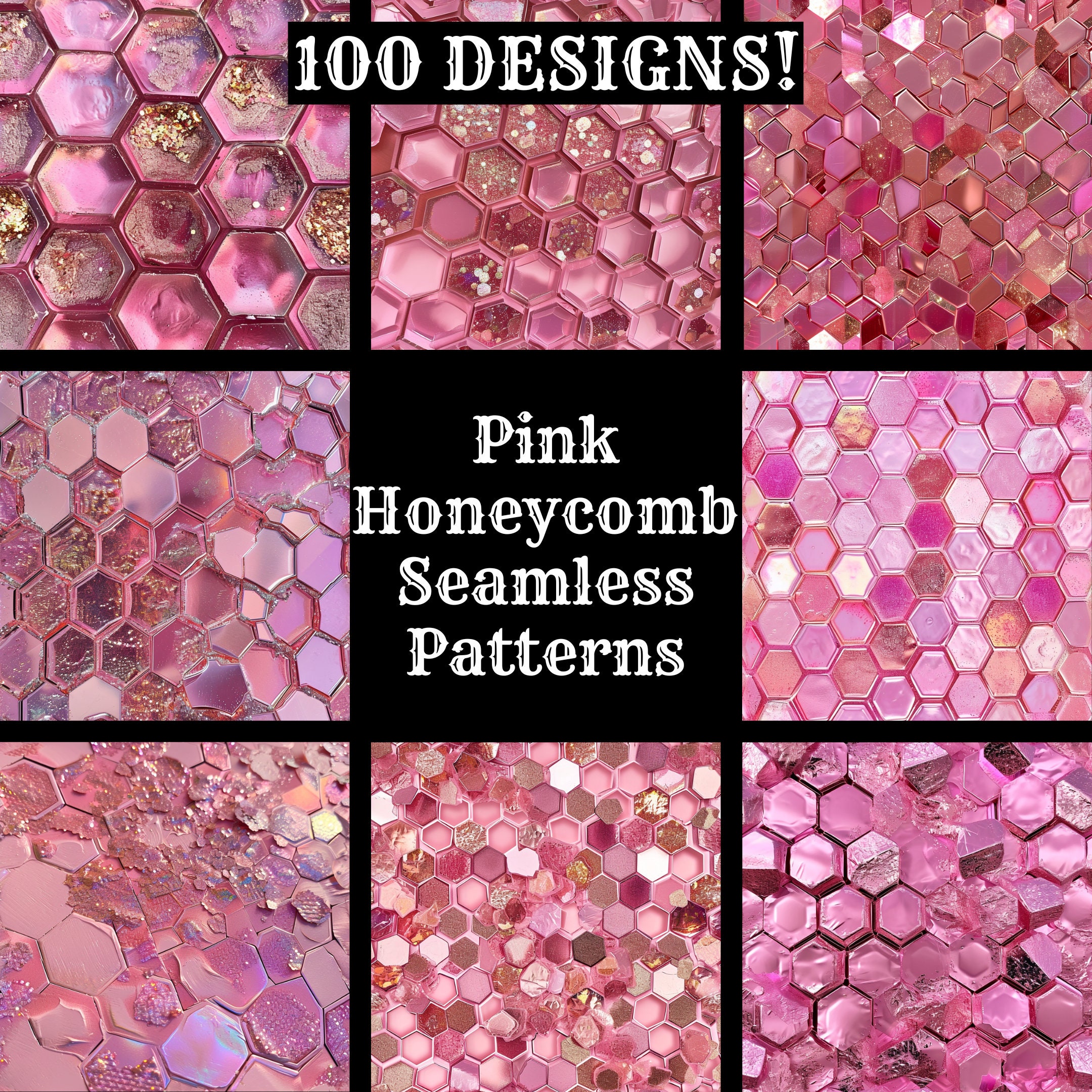 Pink Honeycomb Seamless Digital Paper Printable Scrapbook Paper ...
