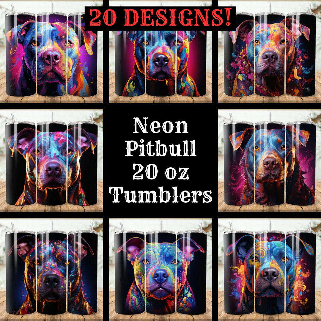 Neon Pitbull Tumbler Wrap Bundle 20 Pack 20 Oz Skinny Tumbler ...