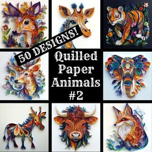 Quilled Paper Animals, High Resolution Digital Paper (PNG) - Etsy