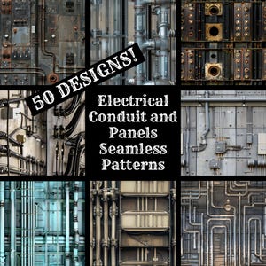 Electrical Conduit Seamless Pattern: 50 PNG Textures (digital Download ...