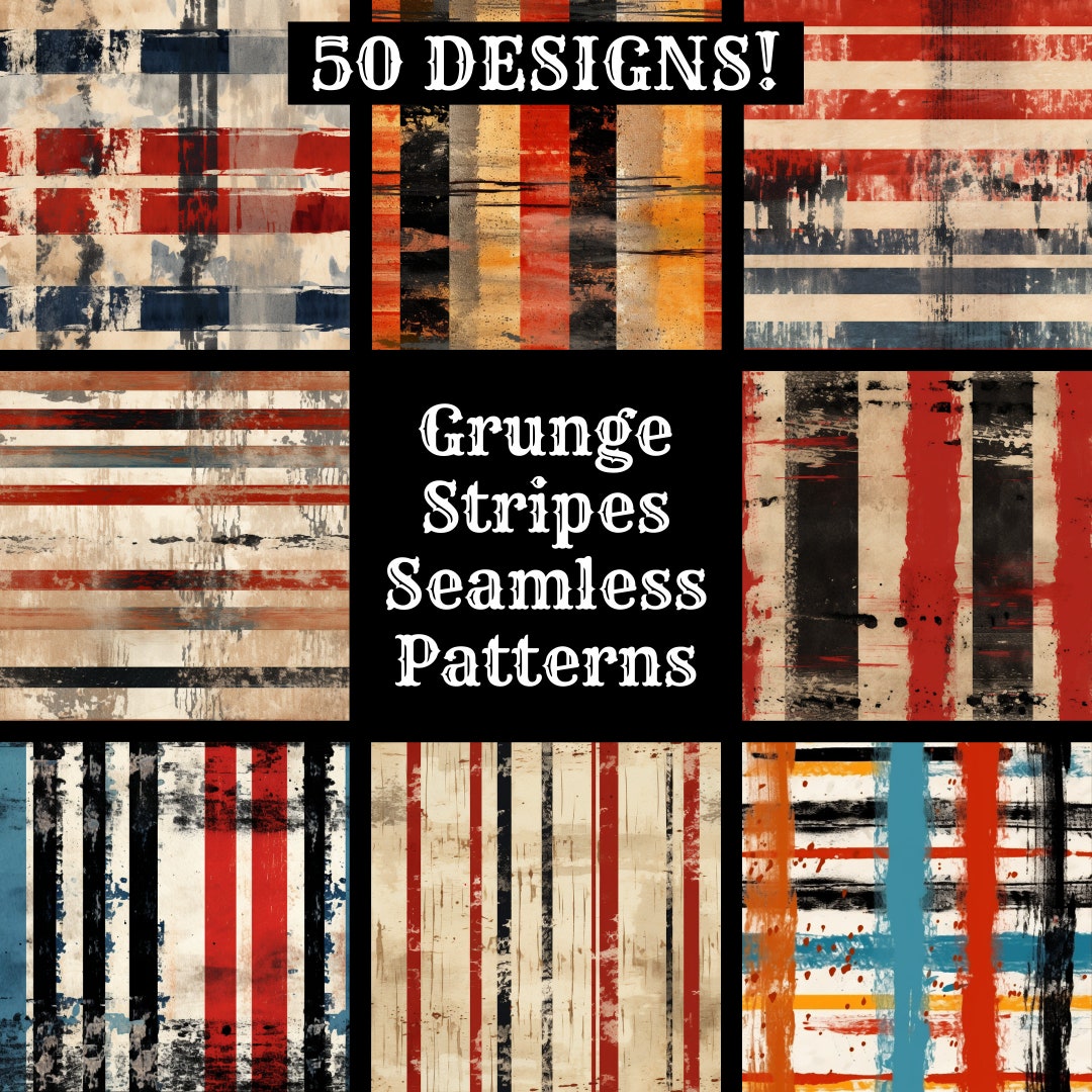 Grunge Stripes Seamless Digital Paper, Printable Scrapbook Paper ...