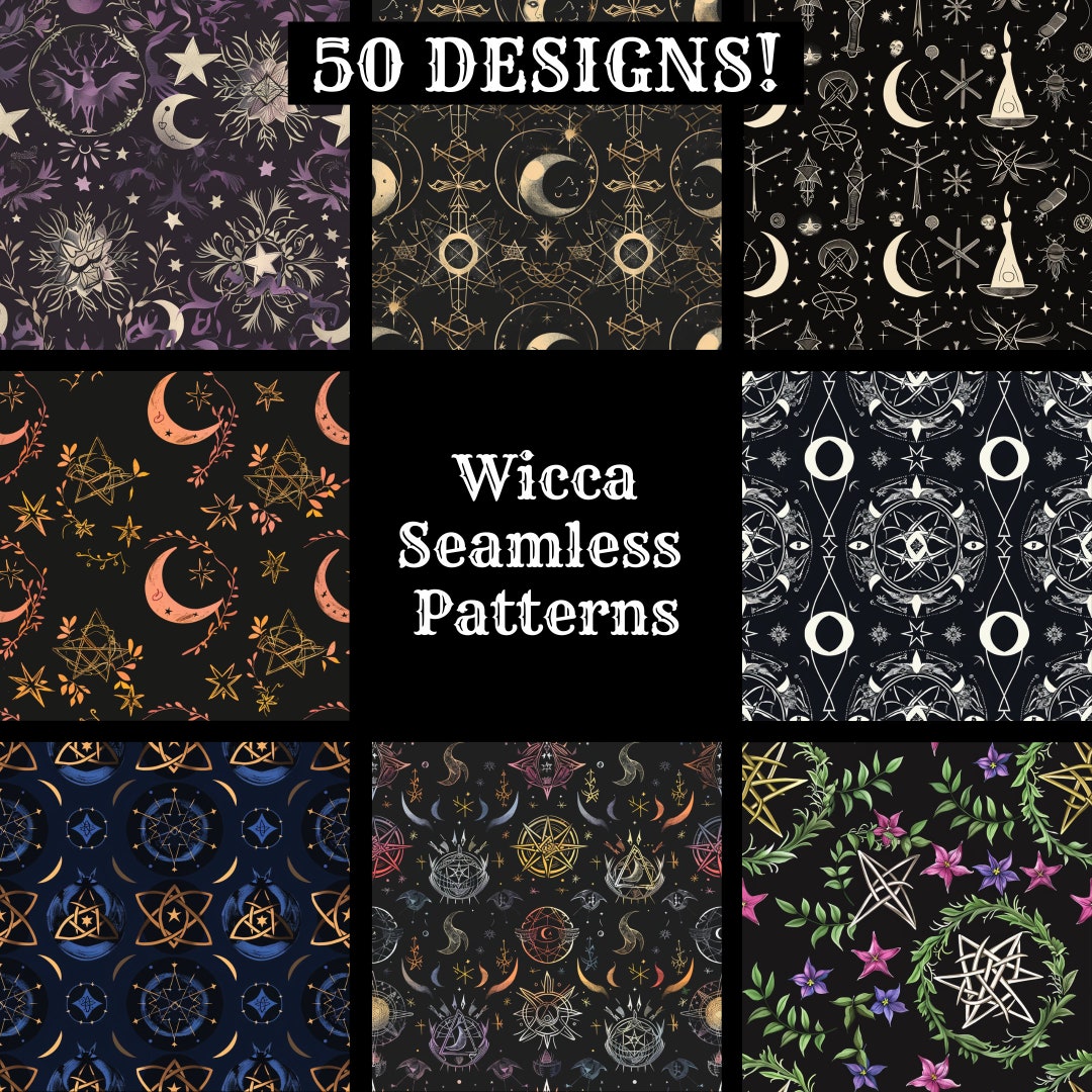 Wicca Seamless Pattern: Digital Scrapbook Paper Textures (PNG) - Etsy
