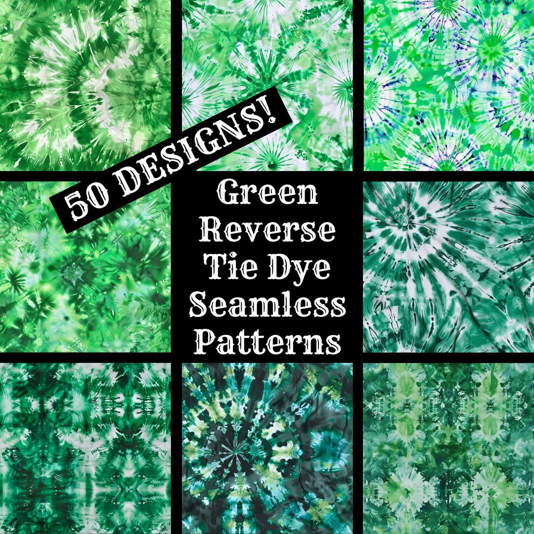Green Reverse Tie Dye Seamless Digital Paper, Green Reverse Tie Dye ...