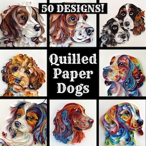 Quilled Paper Dogs: High Resolution Digital Paper (PNG) - Etsy