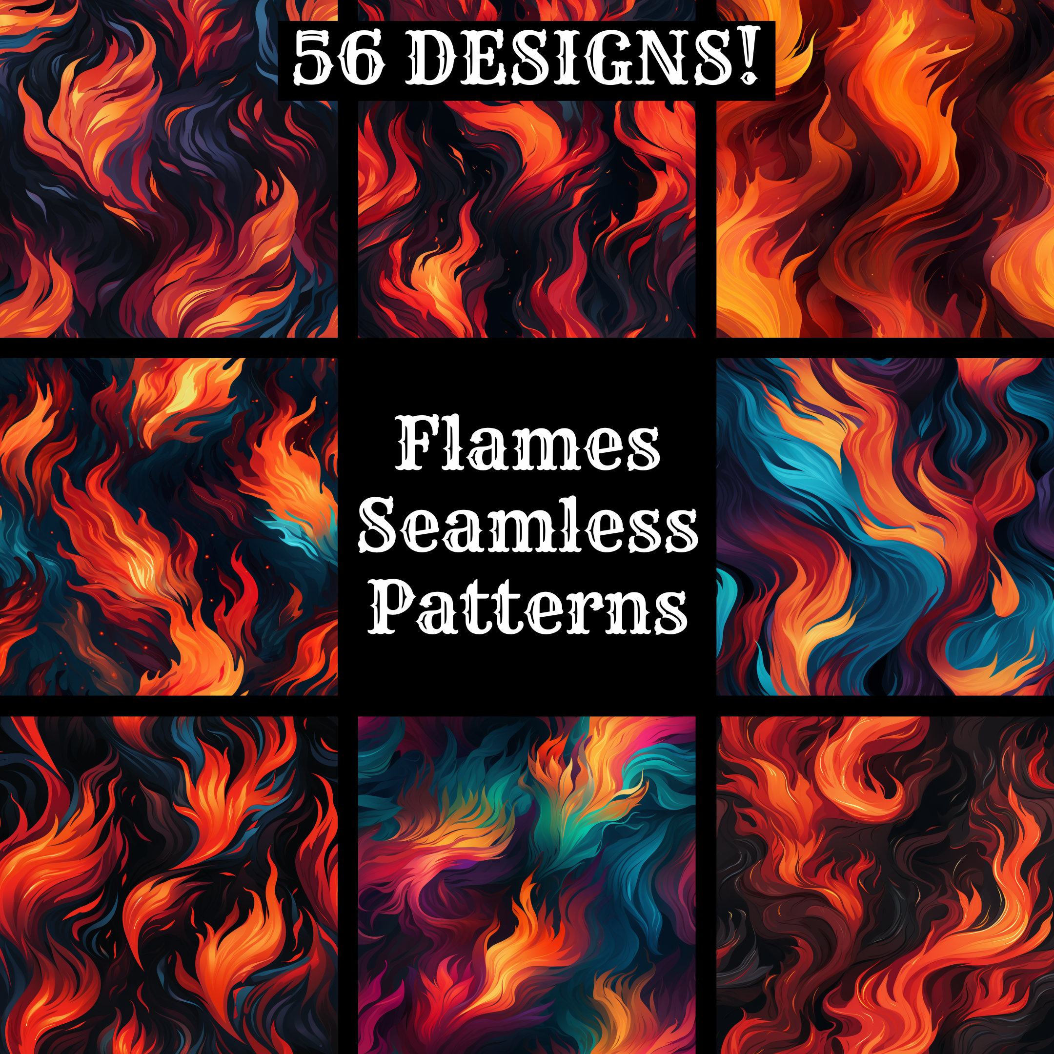 Flames Seamless Digital Paper Printable Scrapbook Paper - Etsy
