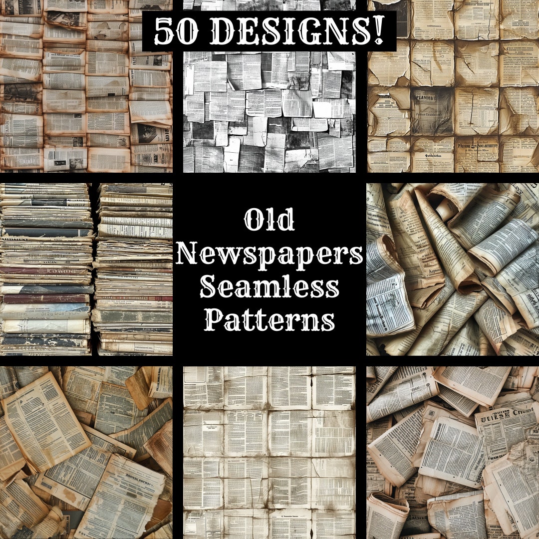Old Newspapers Seamless Digital Paper Printable Scrapbook Paper ...