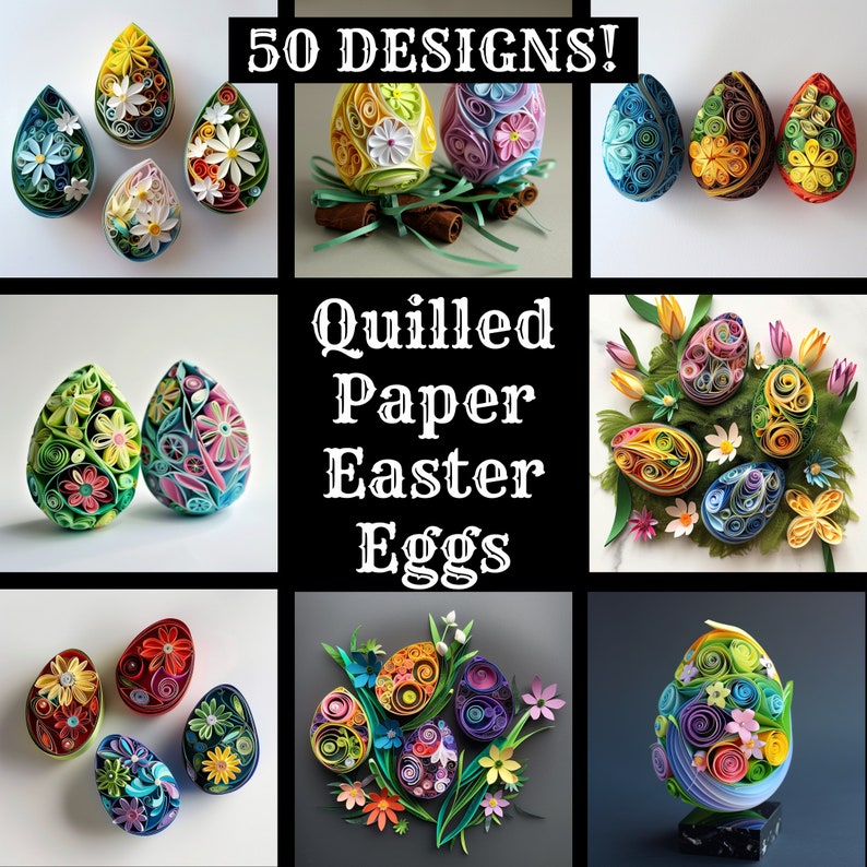 Quilled Paper Easter Eggs: High Resolution Digital Paper (PNG) - Etsy