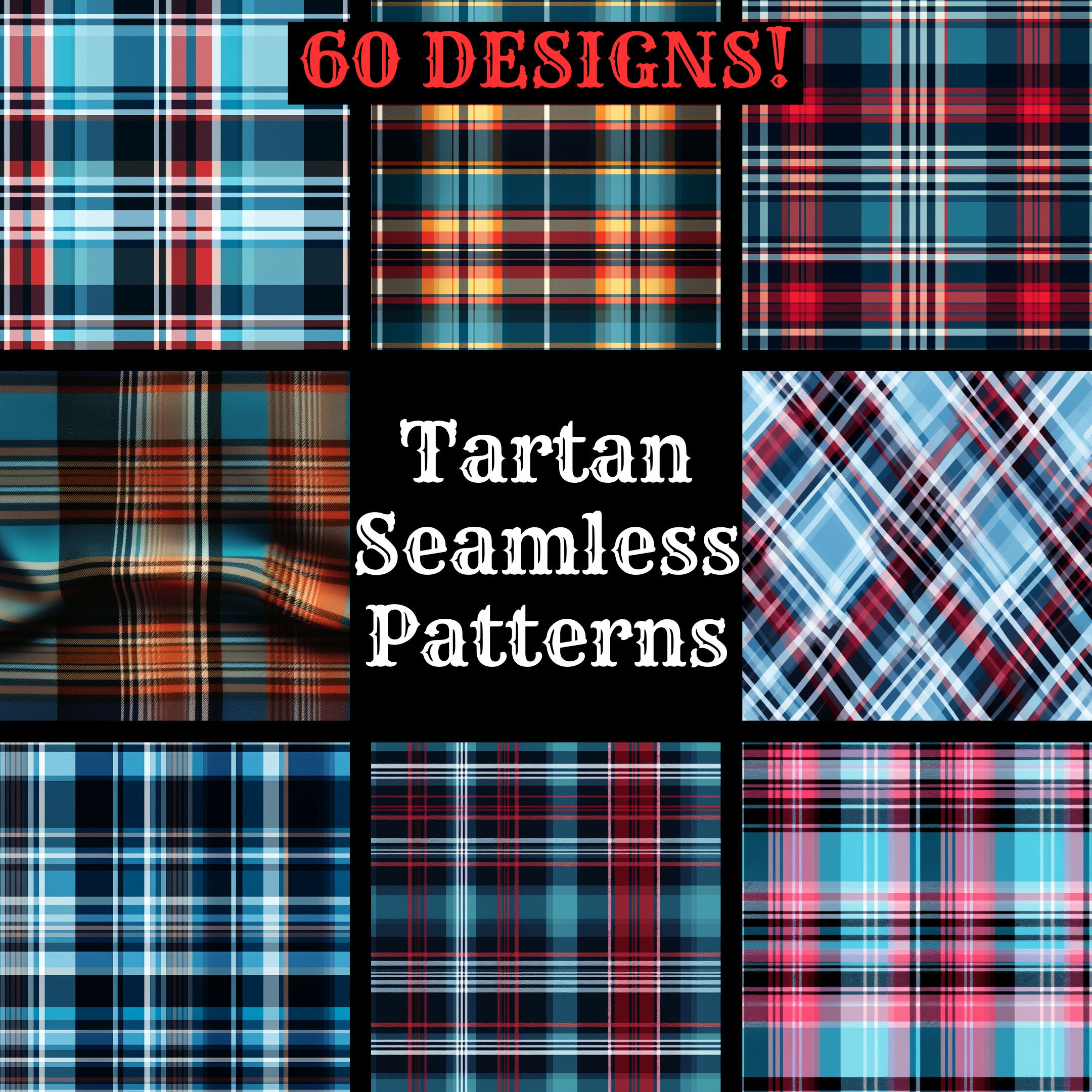 Tartan Seamless Digital Paper, Printable Scrapbook Paper Seamless ...
