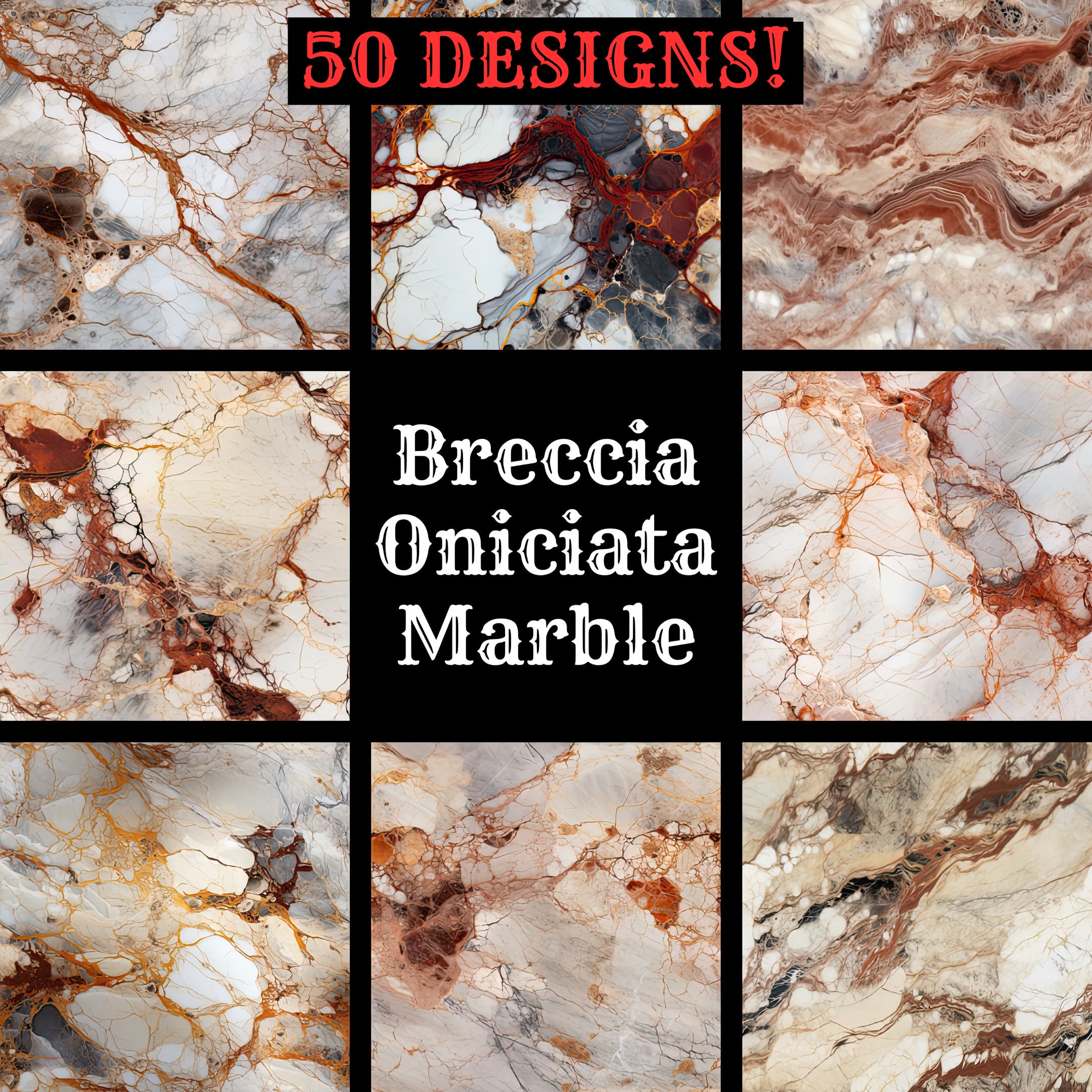 Breccia Oniciata Marble Seamless Digital Paper, Printable Scrapbook ...