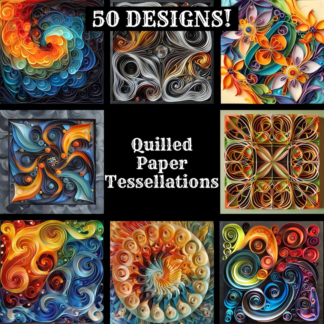 Quilled Paper Tessellations: High Resolution Digital Paper (PNG) - Etsy
