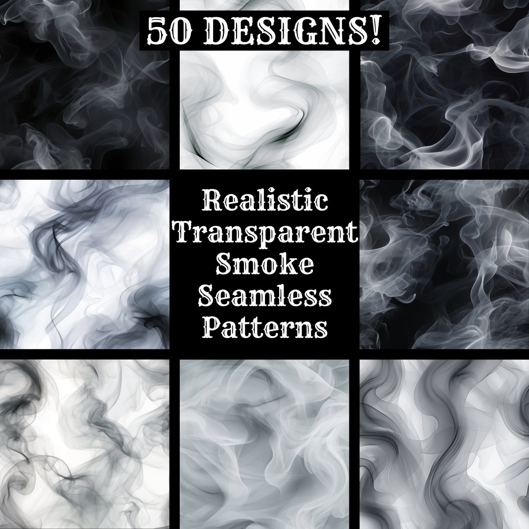 Realistic Smoke Seamless Textures: Digital Paper (PNG, 300 Dpi ...