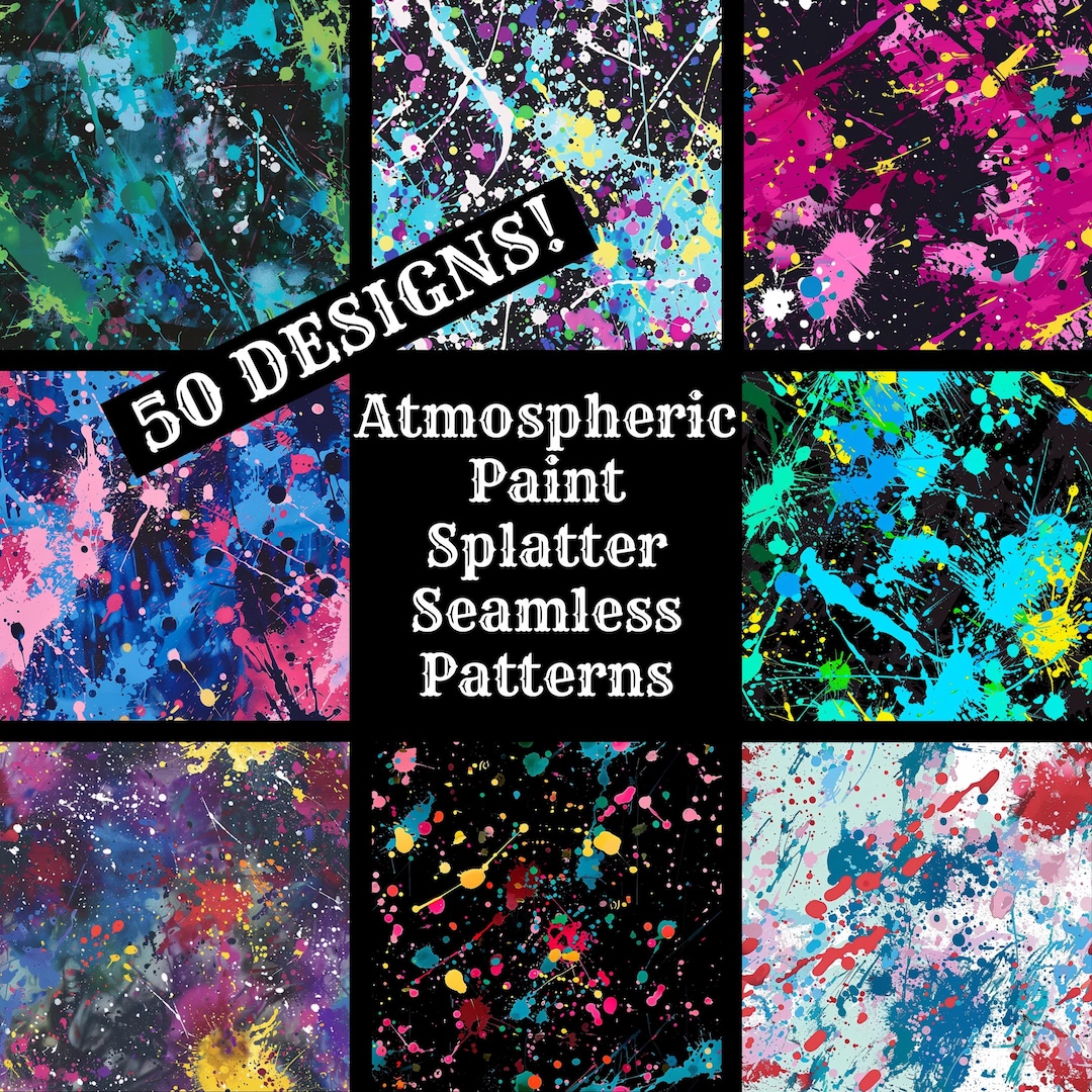 Atmospheric Paint Splatter Seamless Digital Paper, Printable Scrapbook ...