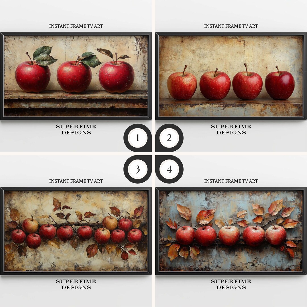 Vintage Fall Apples Frame TV Art: Autumn Scenery (digital Download) - Etsy