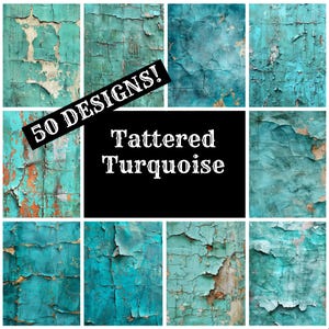 Tattered Turquoise Journal Paper, Tattered Turquoise Printable Paper ...