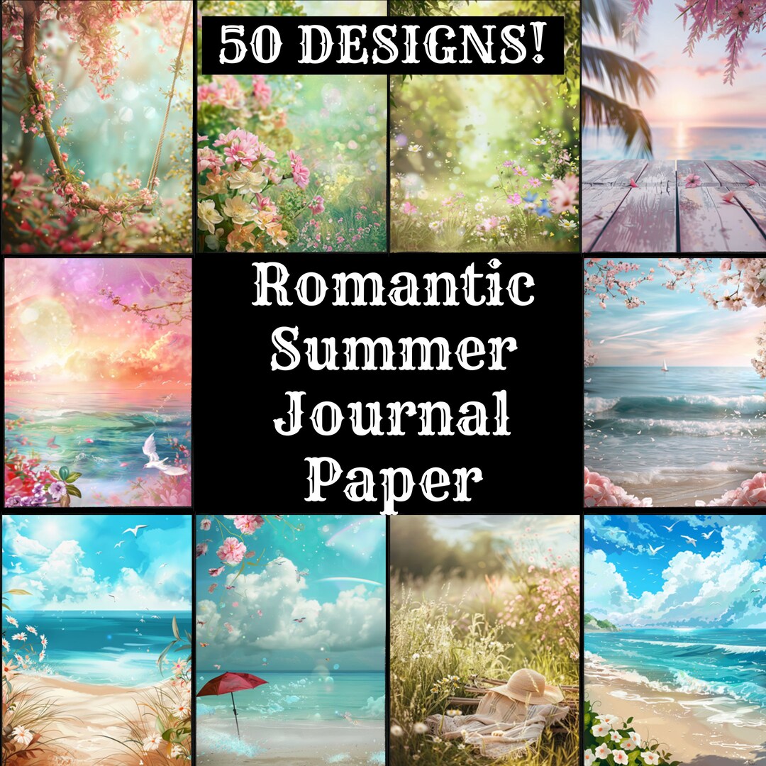 Romantic Summer Journal Paper: Vintage Scrapbook Designs (digital ...