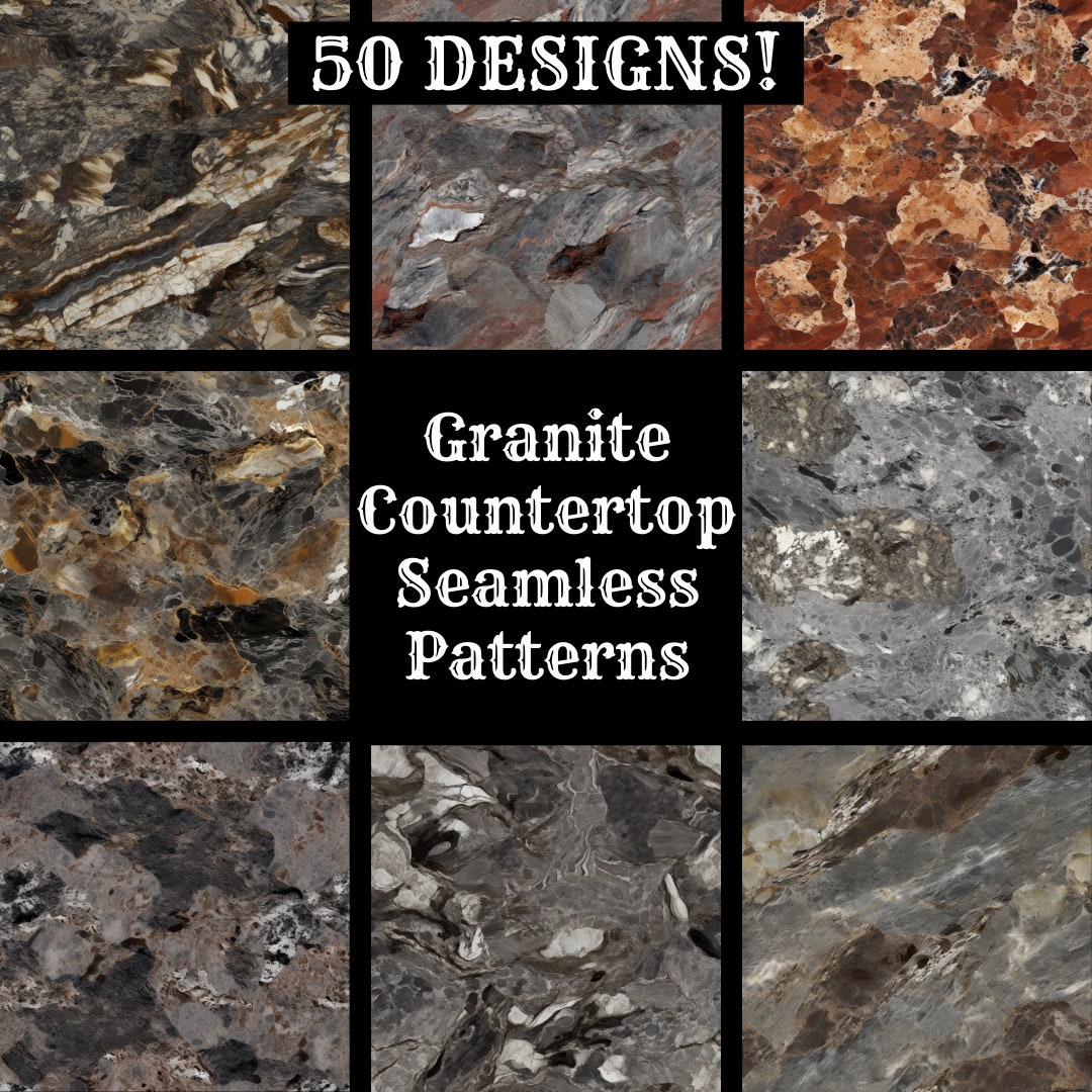 Granite Countertop Seamless Textures: 50 Digital Papers (digital ...