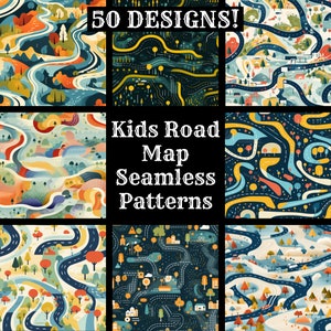 Kids Road Map Seamless Pattern: Scrapbook Paper (digital Download) - Etsy