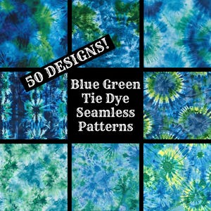 Blue Green Tie Dye Seamless Digital Paper, Blue Green Tie Dye Printable ...