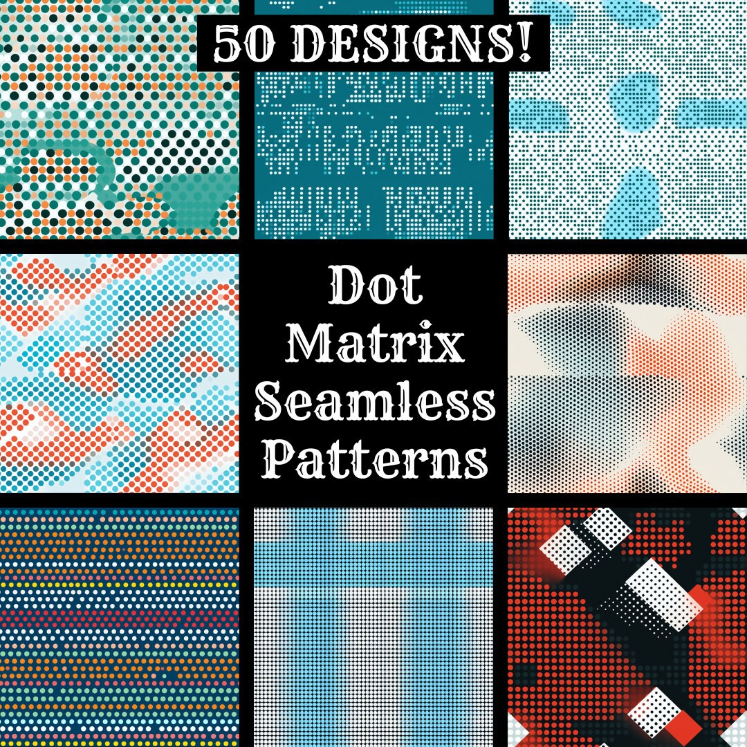 Dot Matrix Seamless Digital Paper, Printable Scrapbook Paper Seamless ...