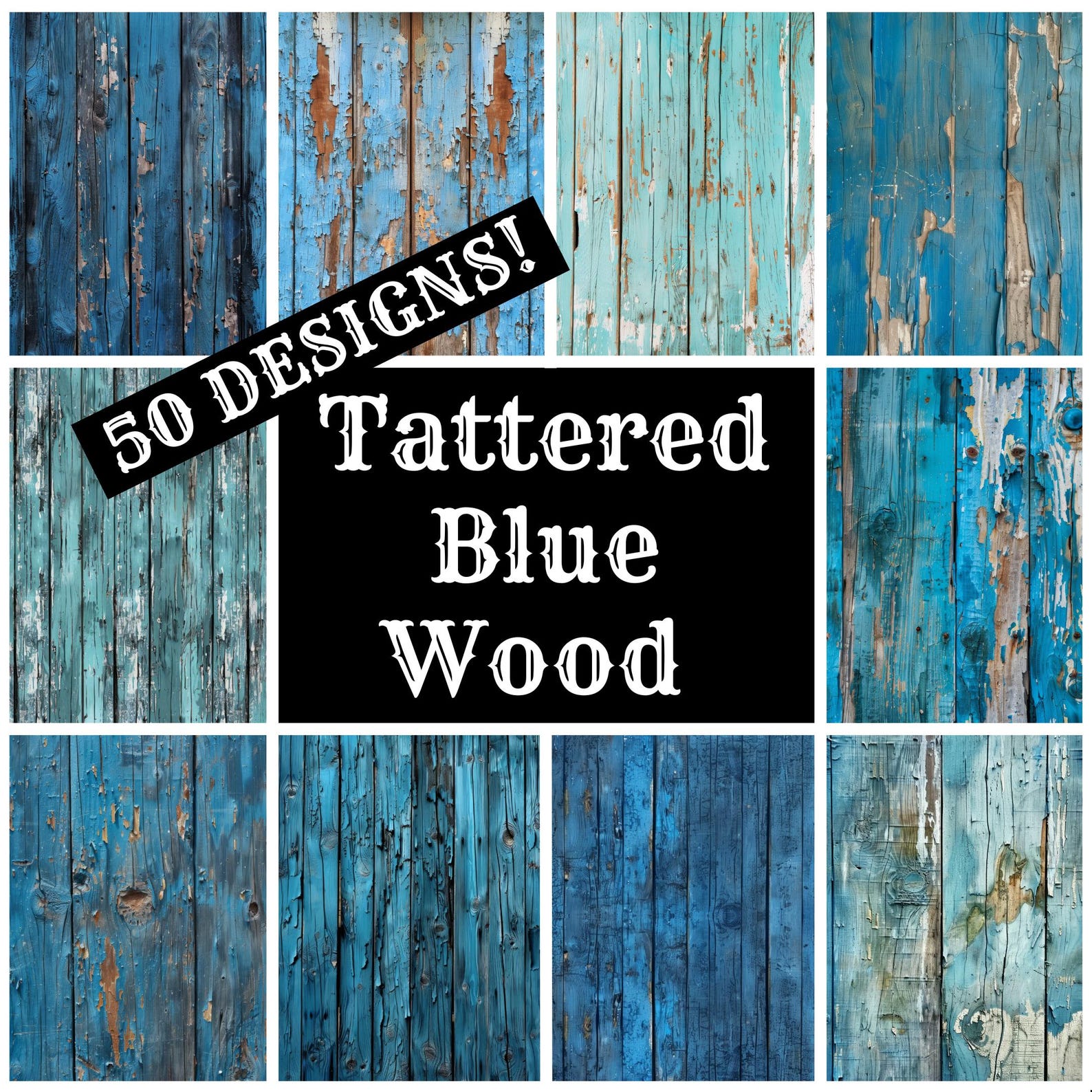 Tattered Blue Wood Digital Paper: Vintage Journal (PNG, 8.5x11 In) - Etsy