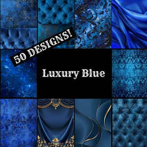 Luxury Blue Journal Paper, Luxury Blue Printable Paper, Vintage Luxury ...