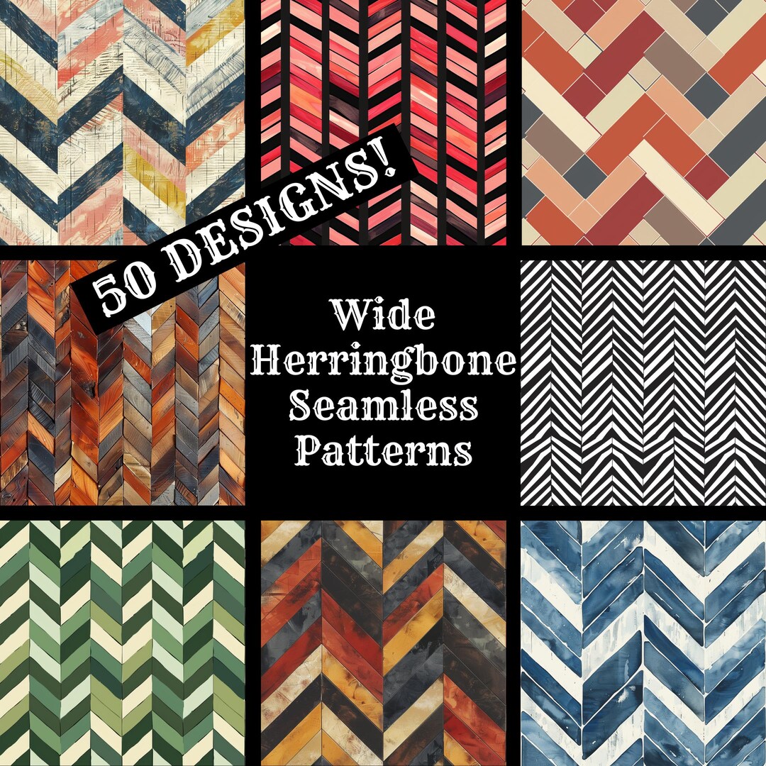 Wide Herringbone Seamless Digital Paper, Wide Herringbone Printable ...