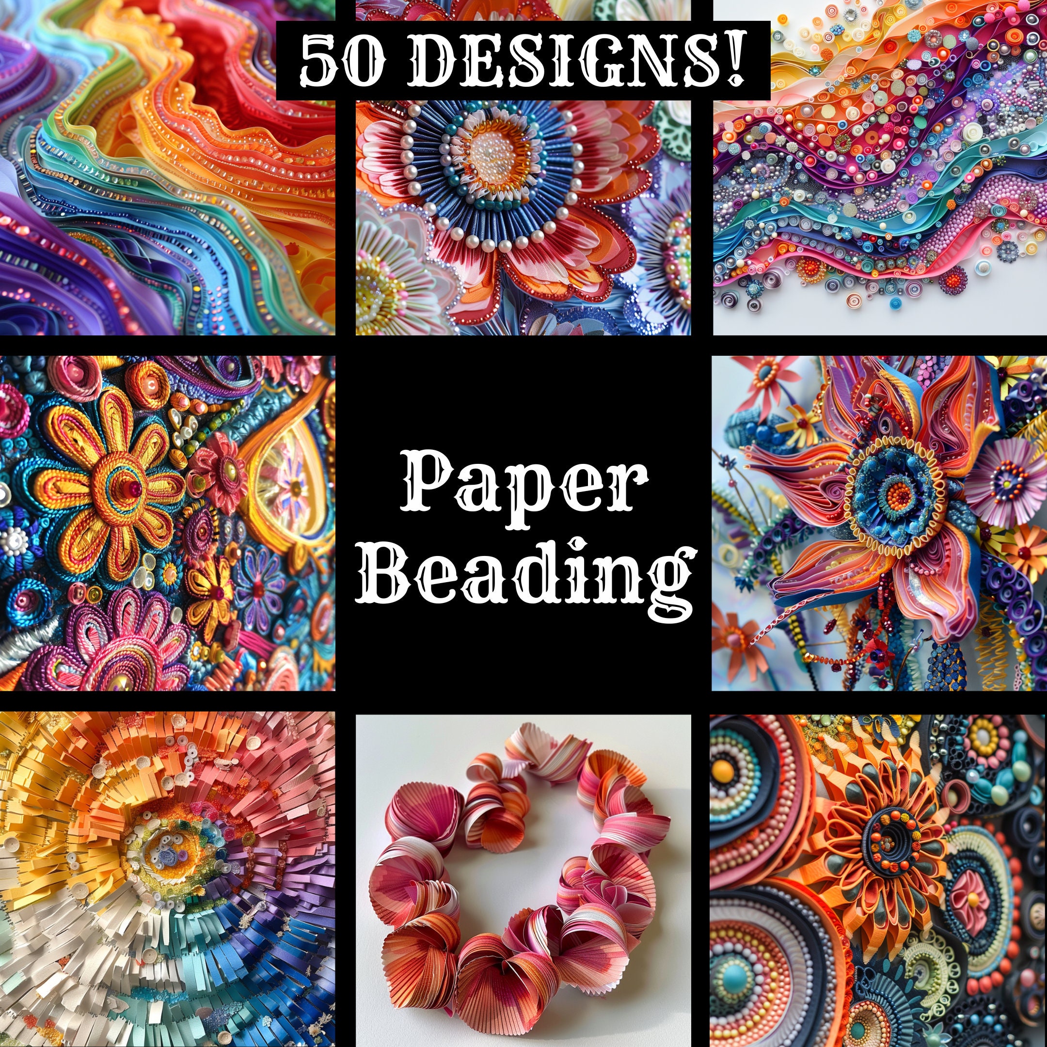 Paper Beading Digital Paper, Scrapbook Journal Inserts (PNG) - Etsy