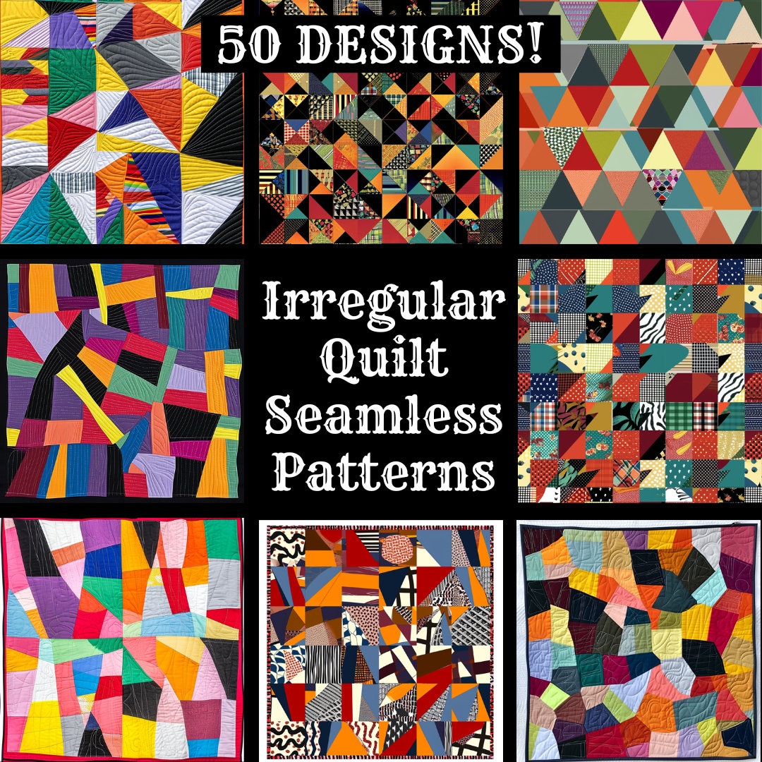 Irregular Quilt Seamless Digital Paper, Printable Scrapbook Paper ...