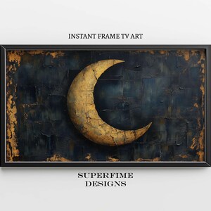 Crescent Moon Night Sky Frame TV Art (digital Download) - Etsy