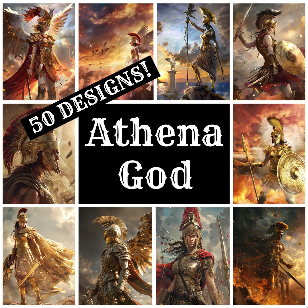 Athena God Digital Paper: Vintage Journal Inserts (PNG, 8.5x11 In ...