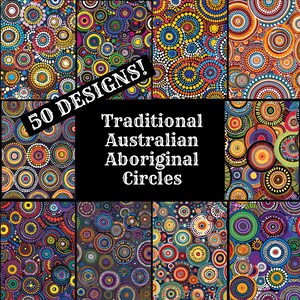Traditional Australian Aboriginal Circles Seamless Digital Paper ...