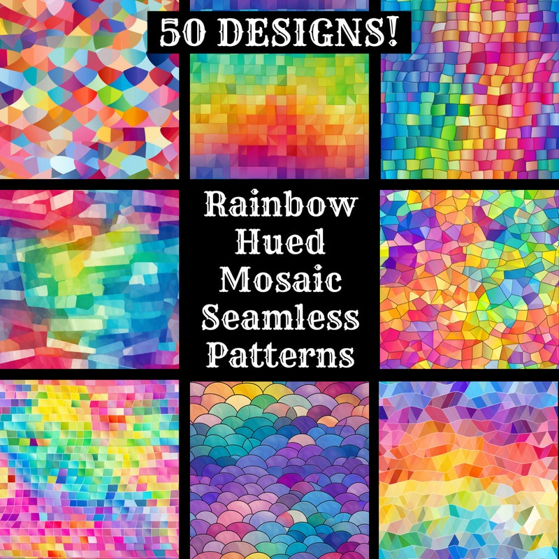 Rainbow Mosaic - Etsy