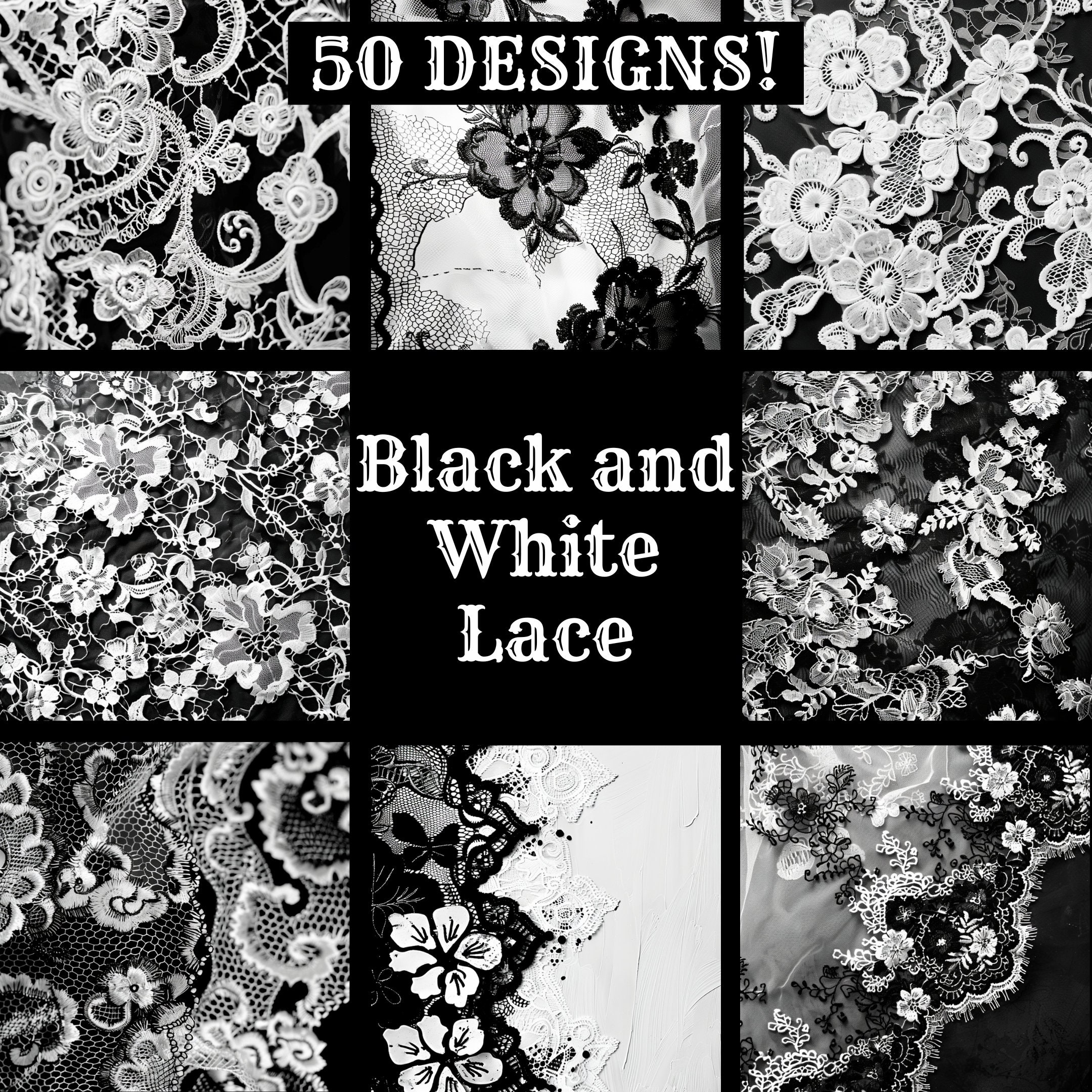 Black and White Lace Paper, Black and White Lace Printable Paper ...