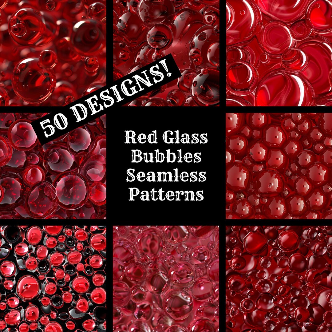 Red Glass Bubble Textures and Patterns - Seamless Digital Scrapbook ...