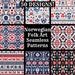 Norwegian Folk Art Seamless Patterns: Digital Scrapbook Paper (PNG) - Etsy