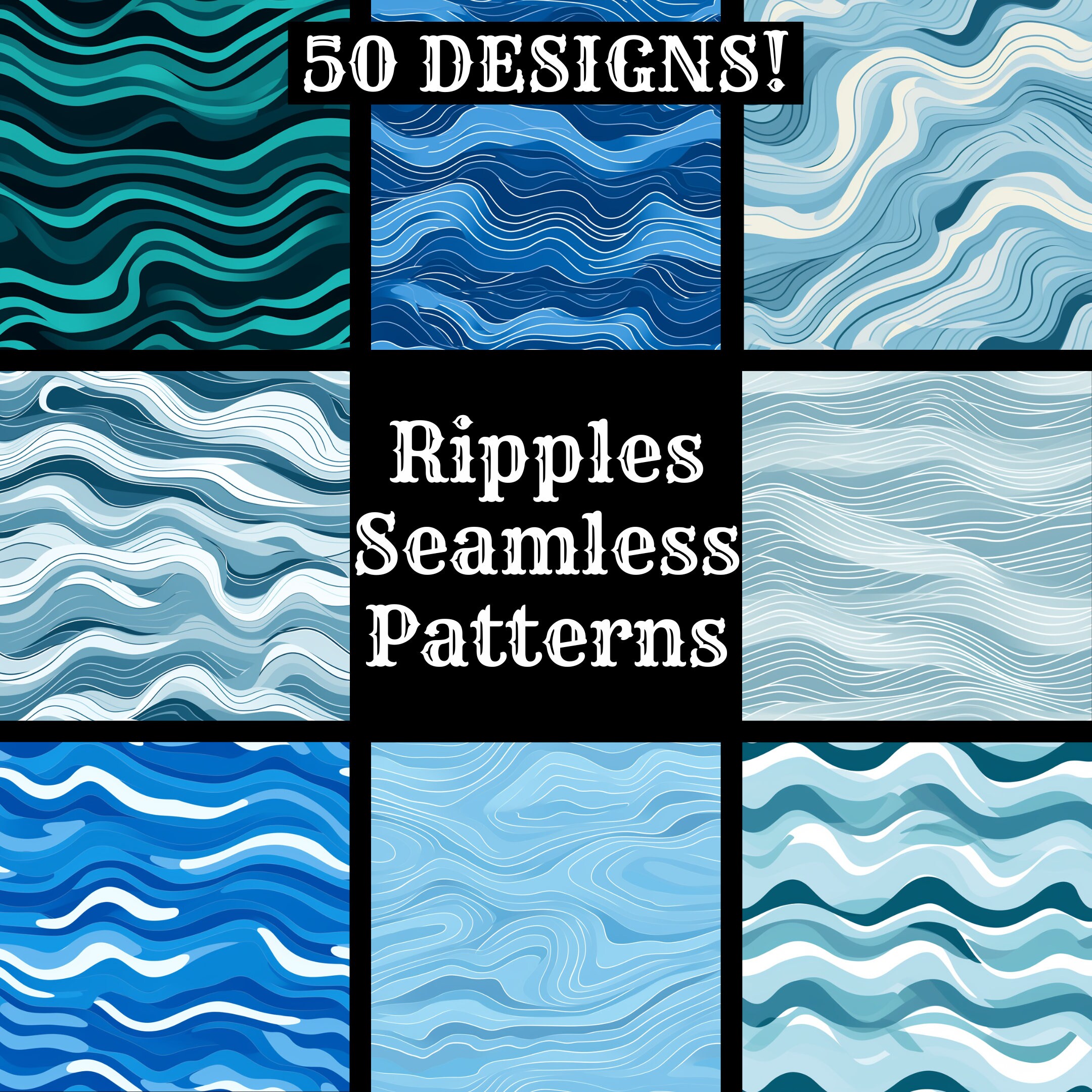 Ripples Seamless Digital Paper, Printable Scrapbook Paper Seamless ...