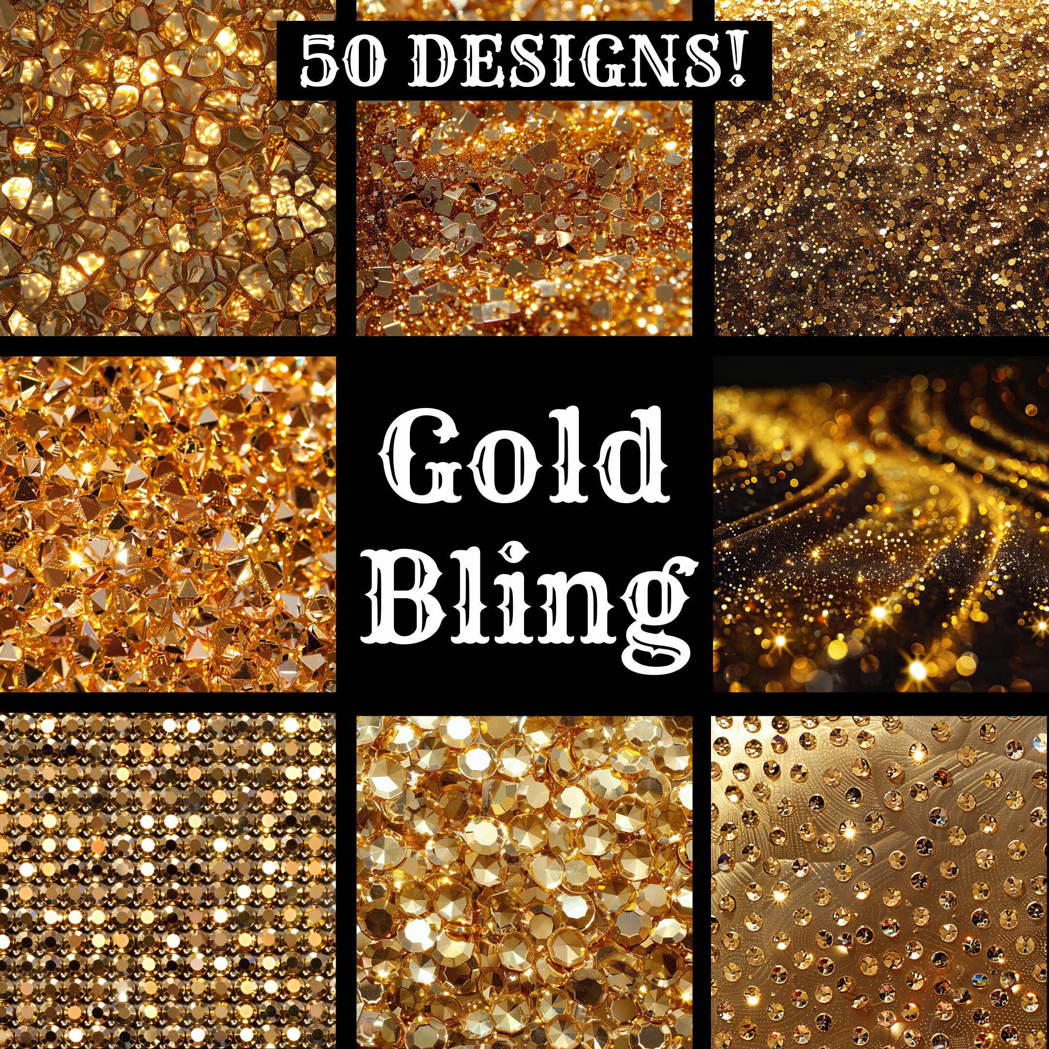 Gold Bling Paper, Gold Bling Printable Paper, Vintage Gold Bling, Gold ...