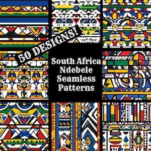 Ndebele Seamless Pattern: South Africa Digital Paper (PNG) - Etsy