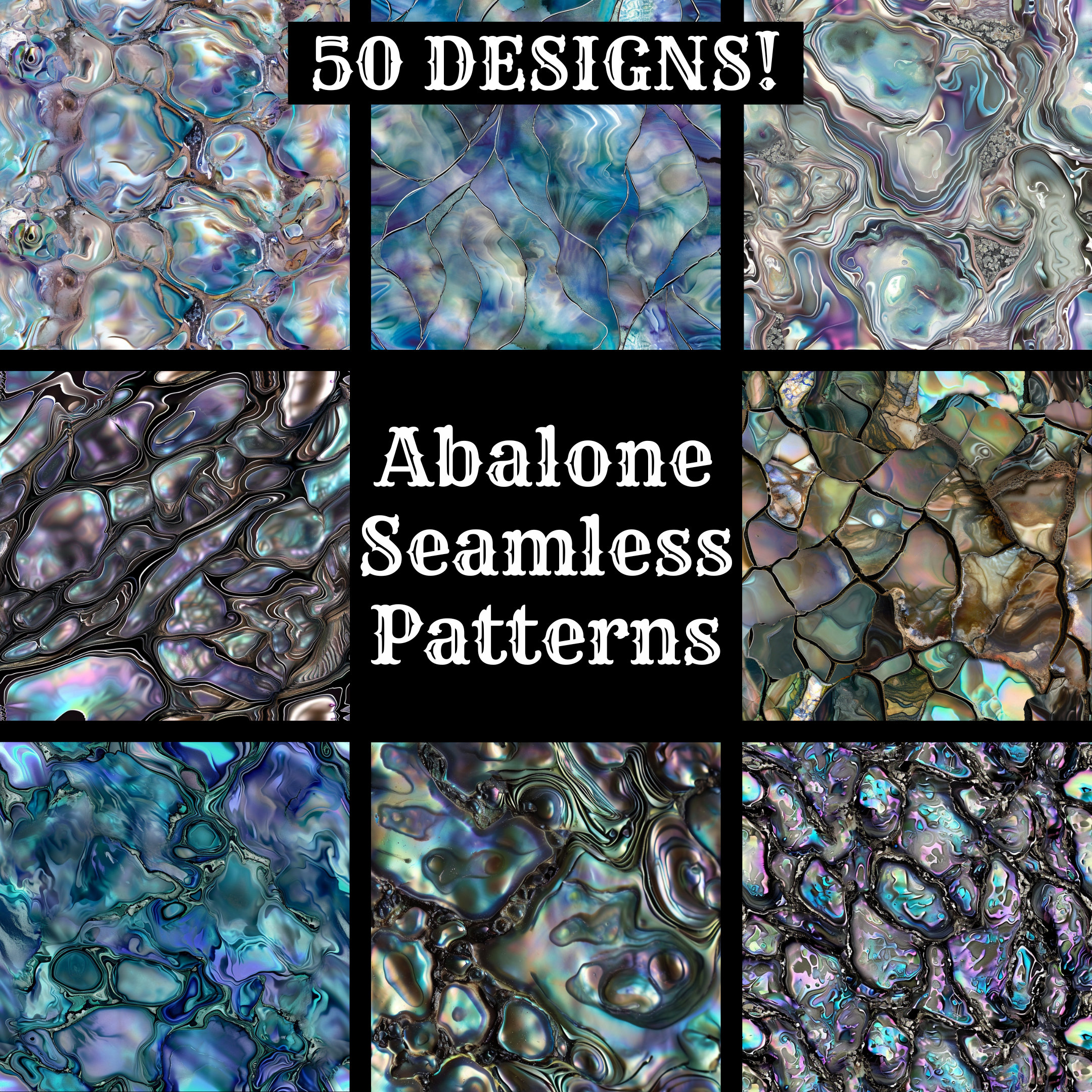 Abalone Seamless Digital Paper, Printable Scrapbook Paper Seamless ...