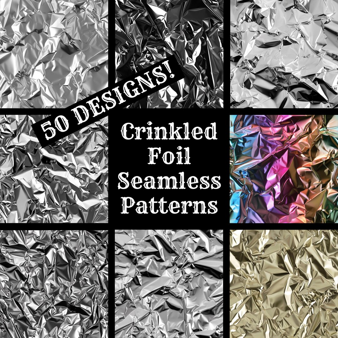 Crinkled Foil Seamless Textures: Digital Paper Pack (PNG) - Etsy