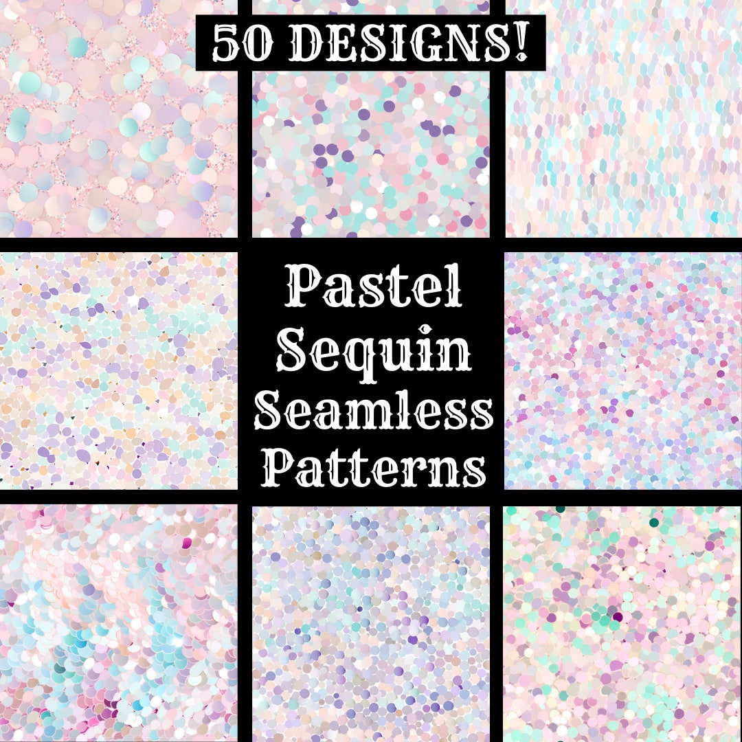 Pastel Sequin Seamless Digital Paper, Printable Scrapbook Paper ...