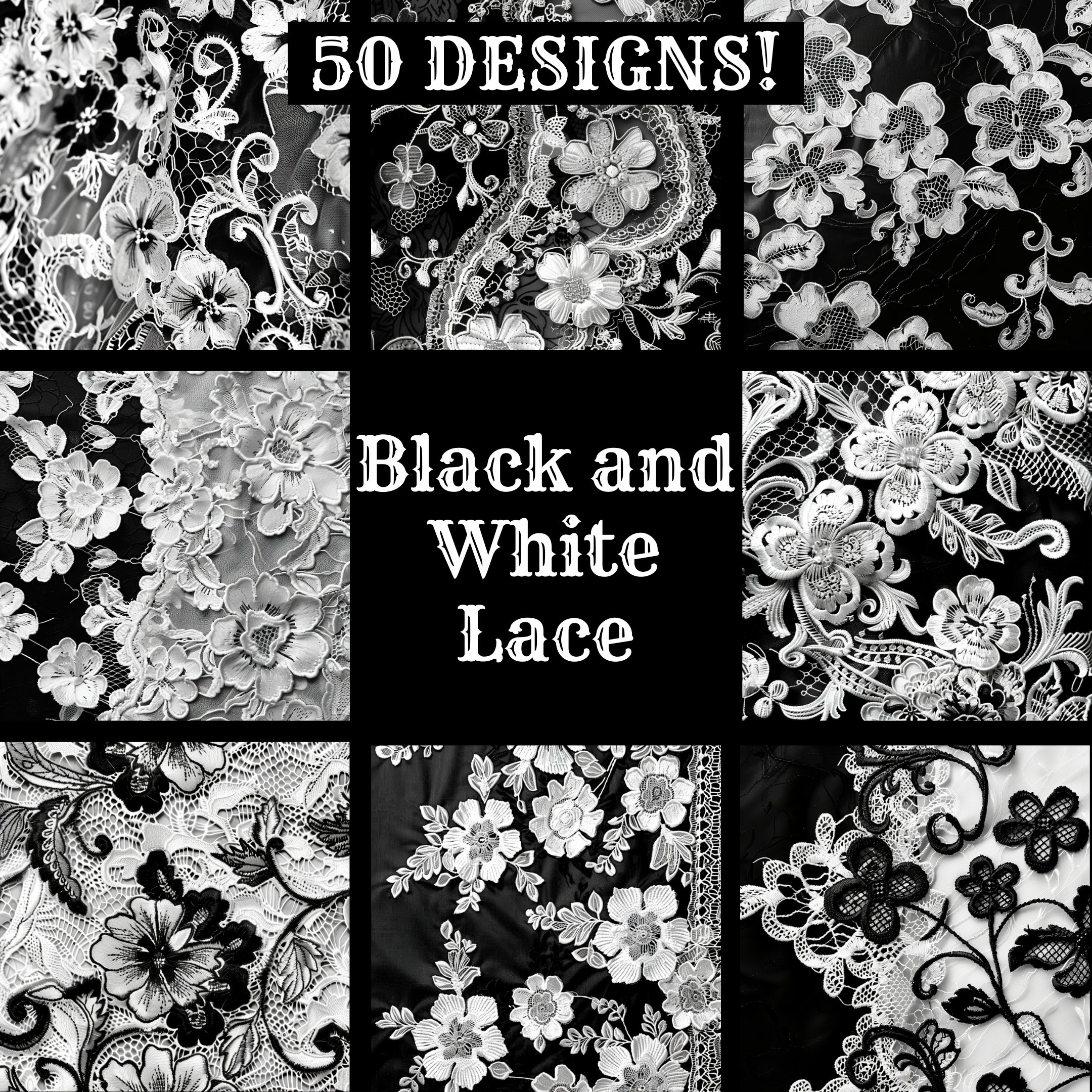 Black and White Lace Paper, Black and White Lace Printable Paper ...