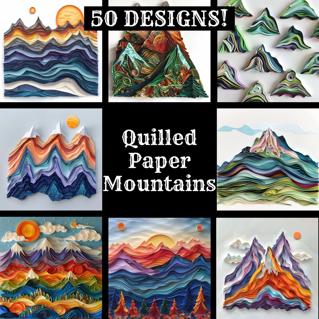 Quilled Paper Mountains Paper, Quilled Paper Mountains Printable Paper ...